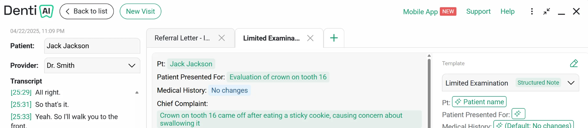 Multiple Notes Per Visit – Denti.AI